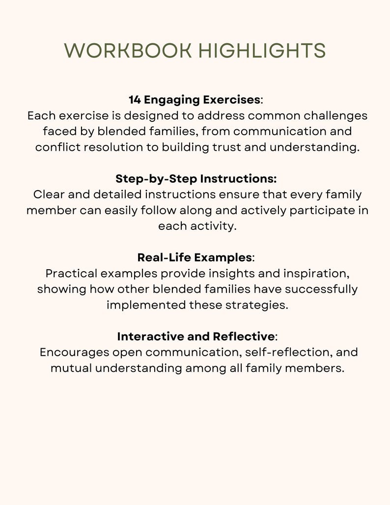 Blended Family Workbook: Transform Dynamics, Strengthen Bonds ...