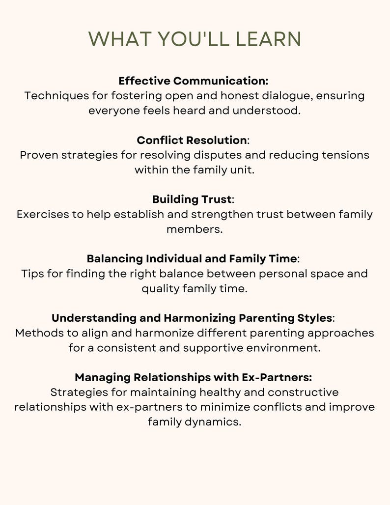 Blended Family Workbook: Transform Dynamics, Strengthen Bonds ...