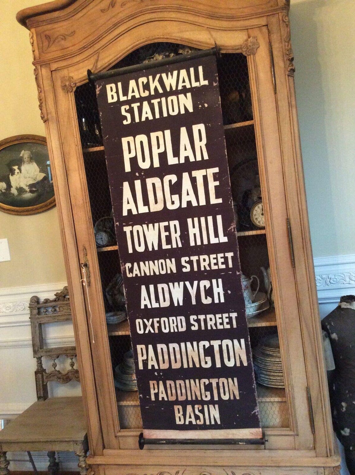 Vintage Style BRITISH BUS ROLL Sign Route Railway Destination Street ...