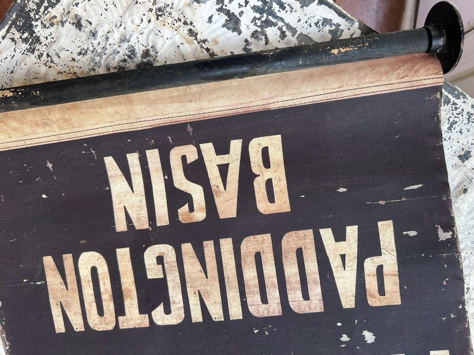 Vintage Style BRITISH BUS ROLL Sign Route Railway Destination Street ...