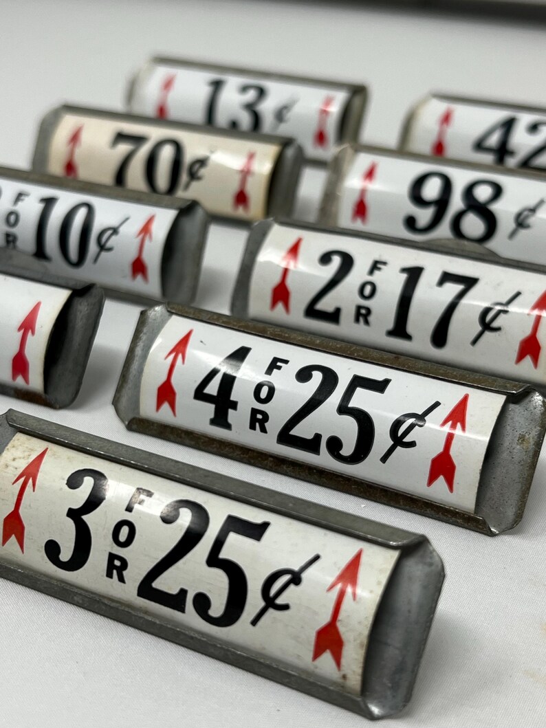 Vintage Original Grocery Store Metal Shelf Clips Price Tag Sales Sign ...