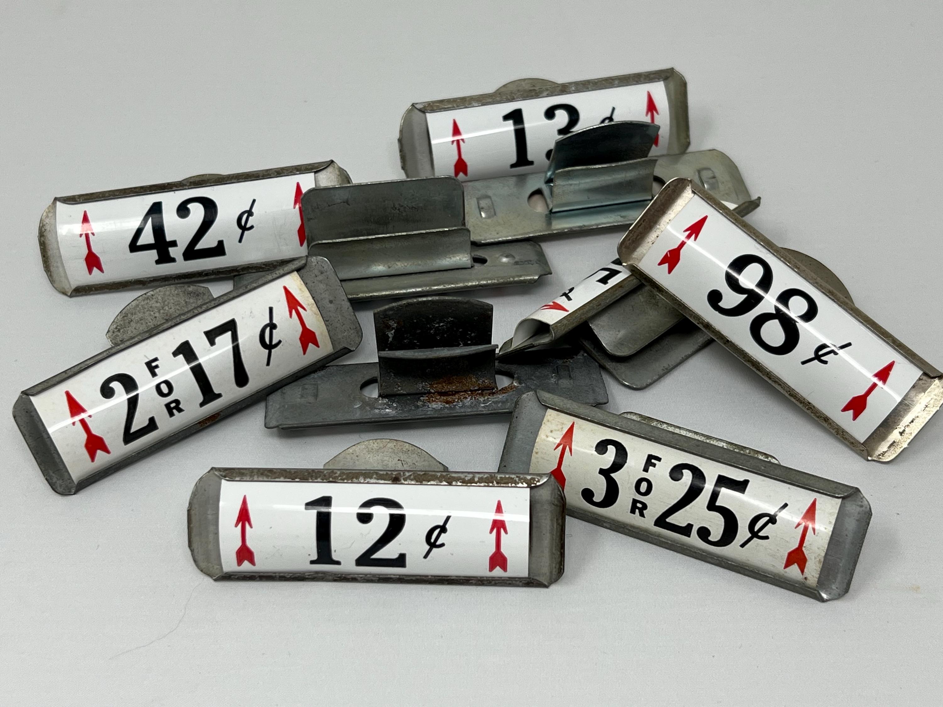 Vintage Original Grocery Store Metal Shelf Clips Price Tag Sales Sign ...