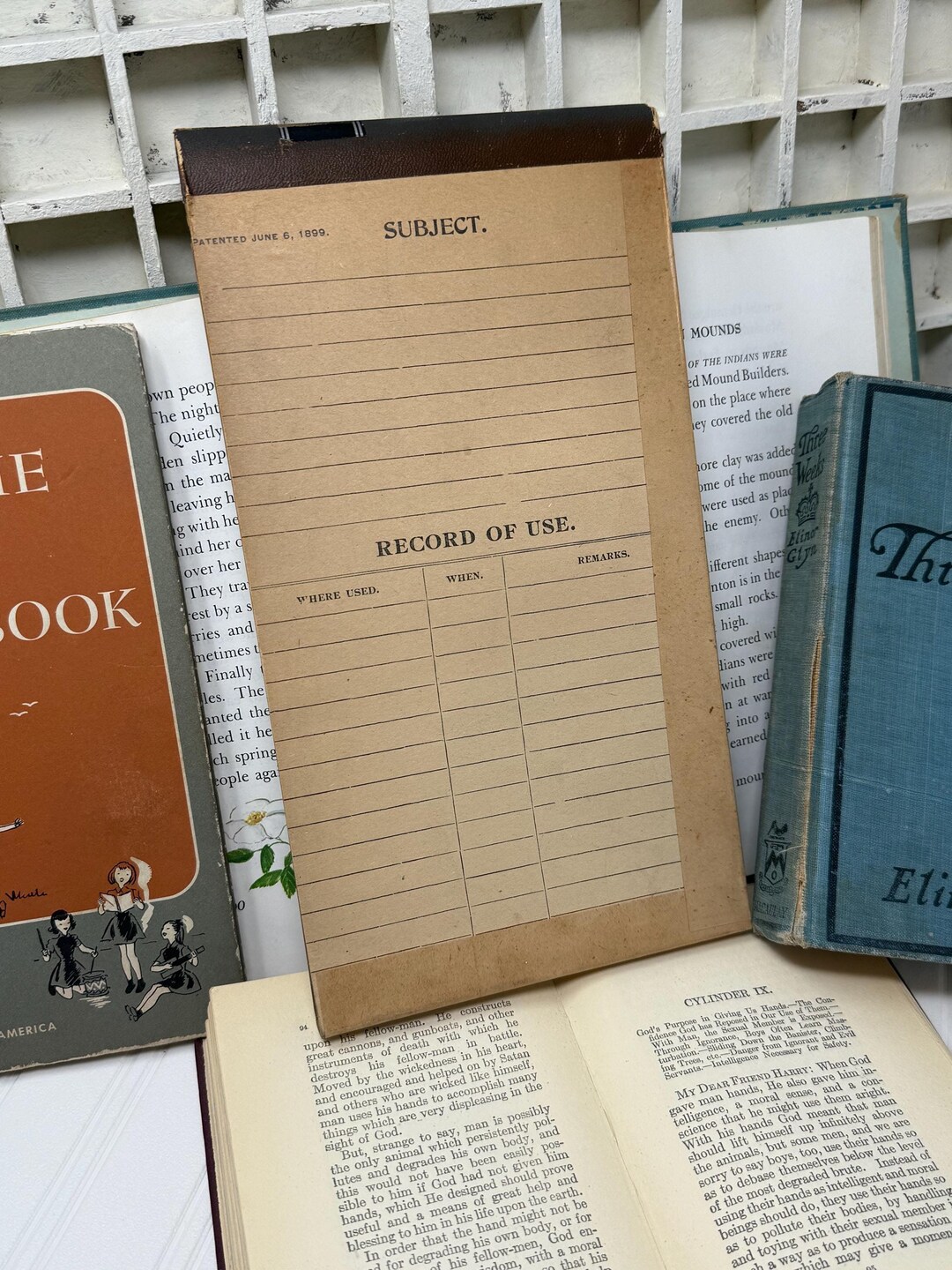 Antique Vintage 1899 Library Checkout Classification Folder - Books ...