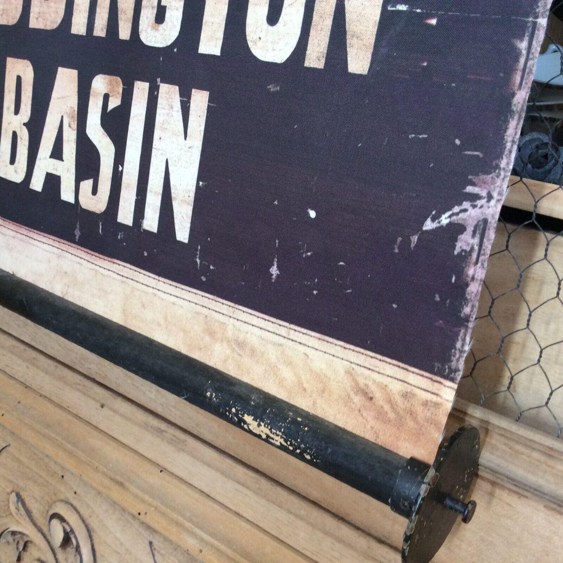 Vintage Style BRITISH BUS ROLL Sign Route Railway Destination Street ...