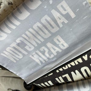 Vintage Style BRITISH BUS ROLL Sign Route Railway Destination Street ...