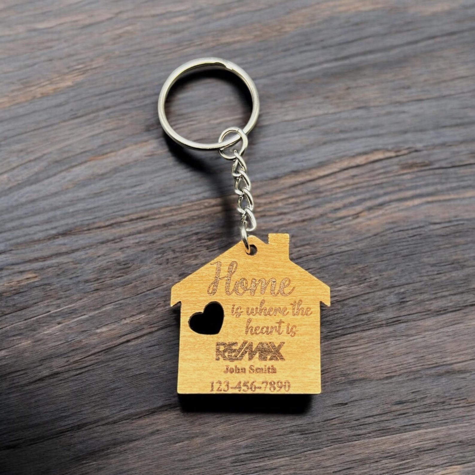Welcome Home Keychain, Wood Key Chain, Realtor Closing Gift, New Home ...