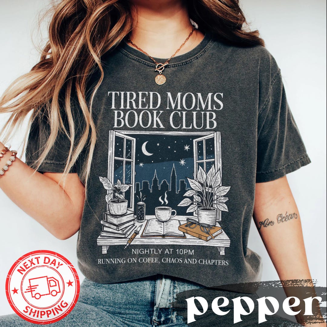 Vintage Tired Moms Book Club Comfort Colors Shirt, Bookish Things ...