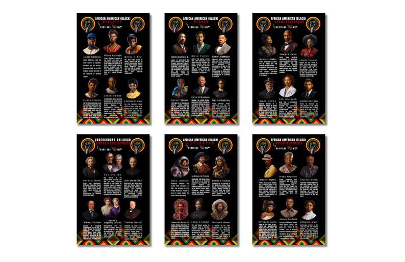 Black History Month Poster - African American Heroes, Artists, Athletes ...