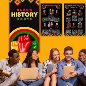 7-PCS Black History Month Educational Posters and Banner Bundle Ft ...