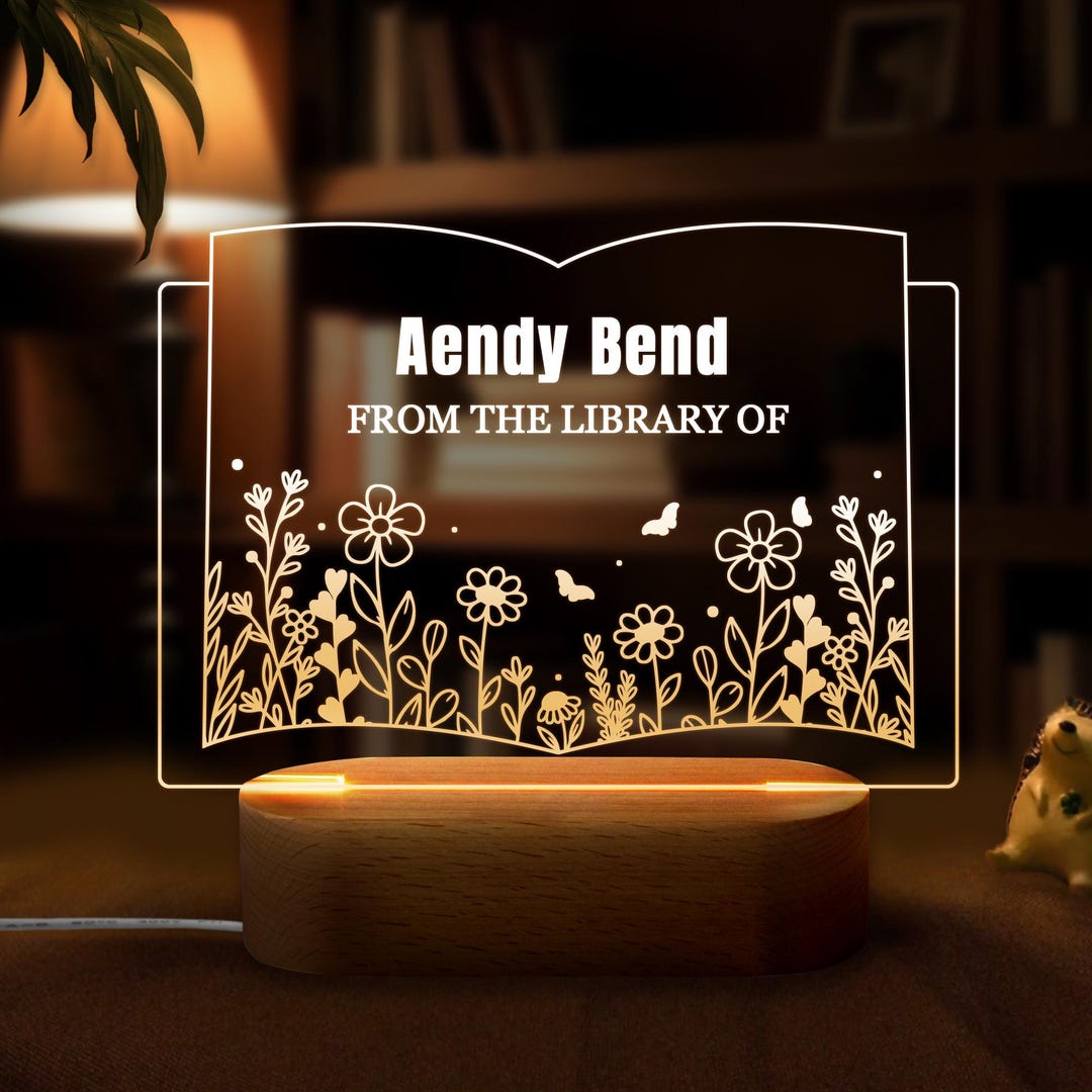 Personalized Library Signs, Custom Book Club Sign, LED Bookish Signs ...