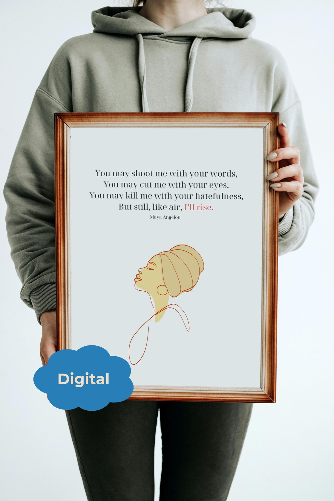 Maya Angelou Quote Inspirational Wall Art for Bedroom Wall Decor Print ...