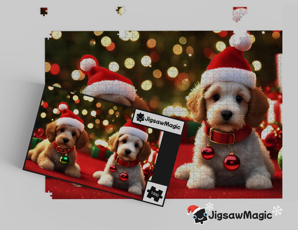 Jigsaw Puzzle Christmas Cockapoo Puppies 1000 Piece - Etsy