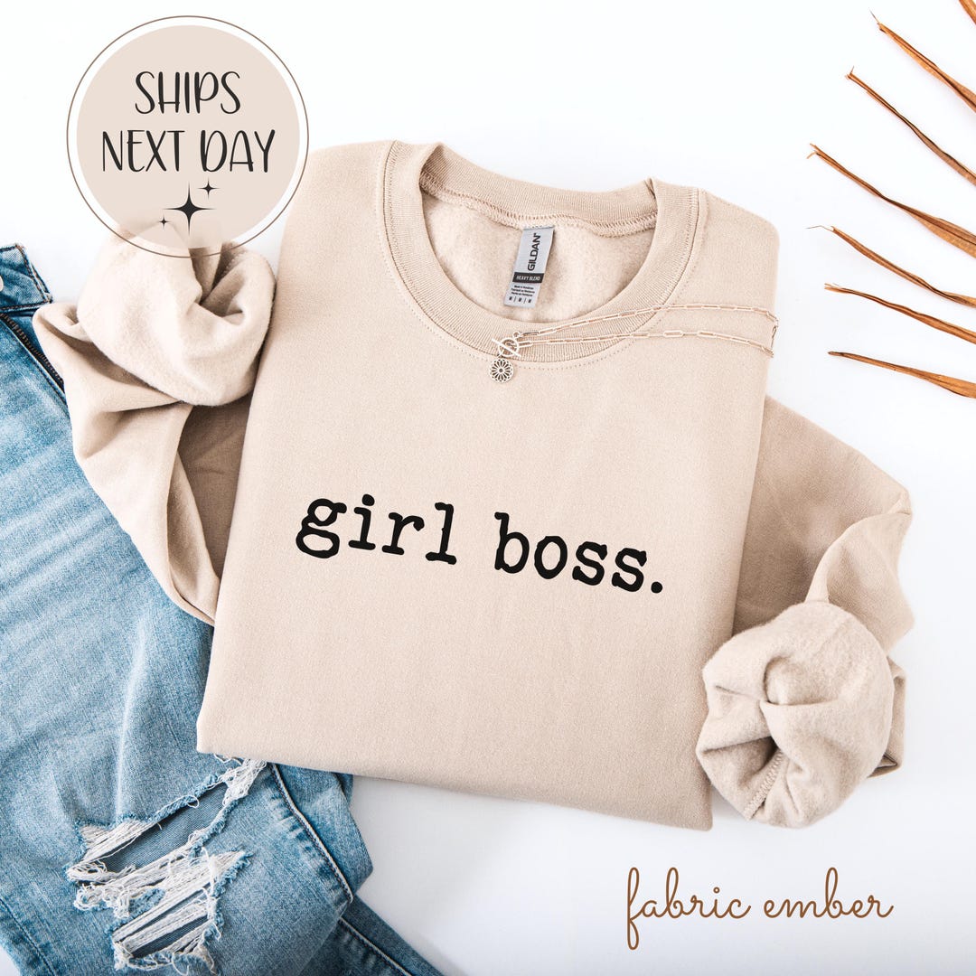 Girl Boss Sweatshirt, DTG Print, Women's Gift - Etsy