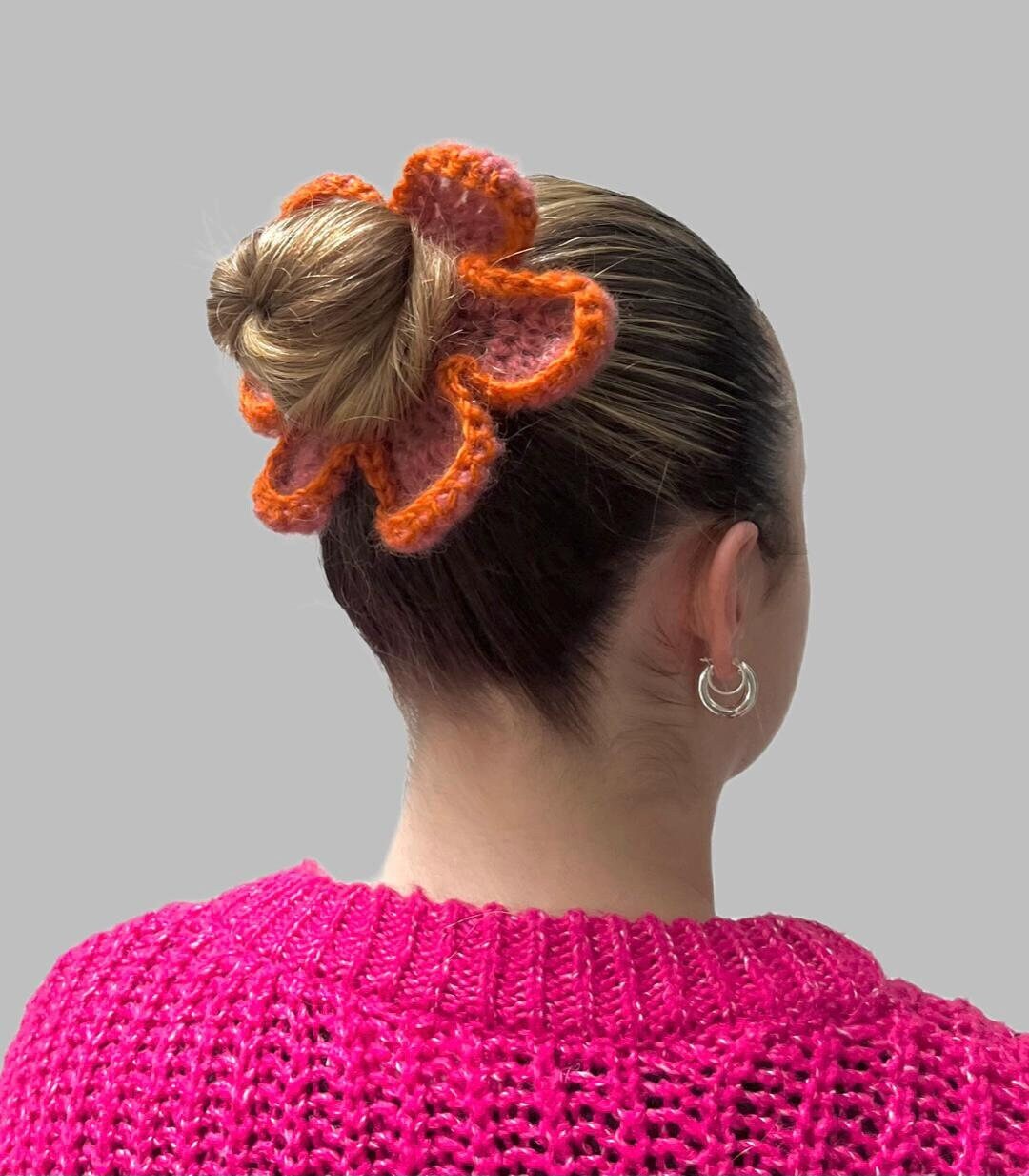Jumbo Groovy Daisy Flower Crochet Scrunchie Pattern | Digital Download ...