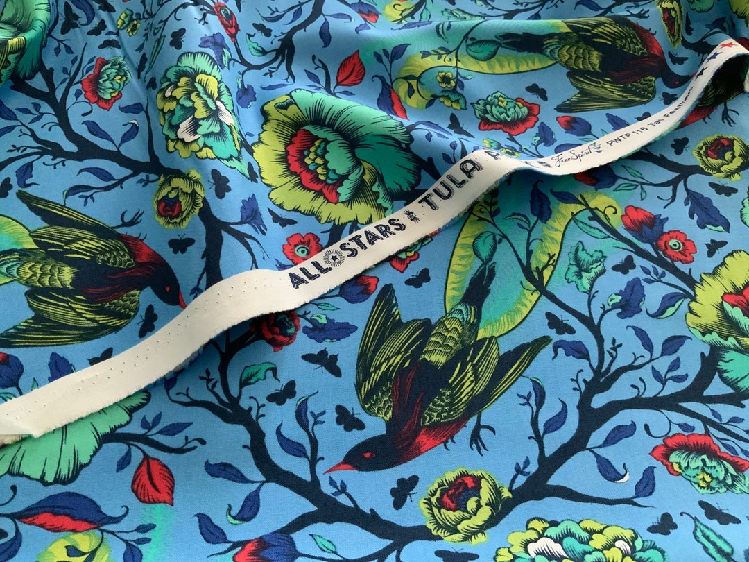 SALE RARE Tula Pink All Stars Plume Tail Feathers in Lupine - Etsy