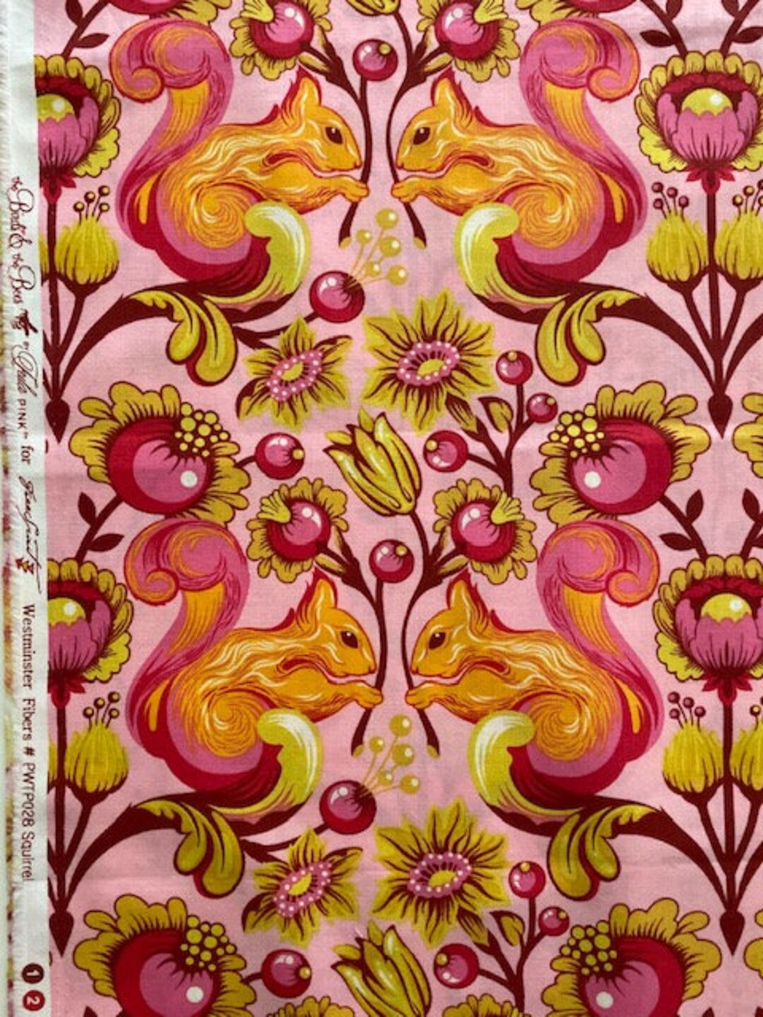 SALE RARE Quilting Cotton Tula Pink Birds and Bees Squirrels - Etsy