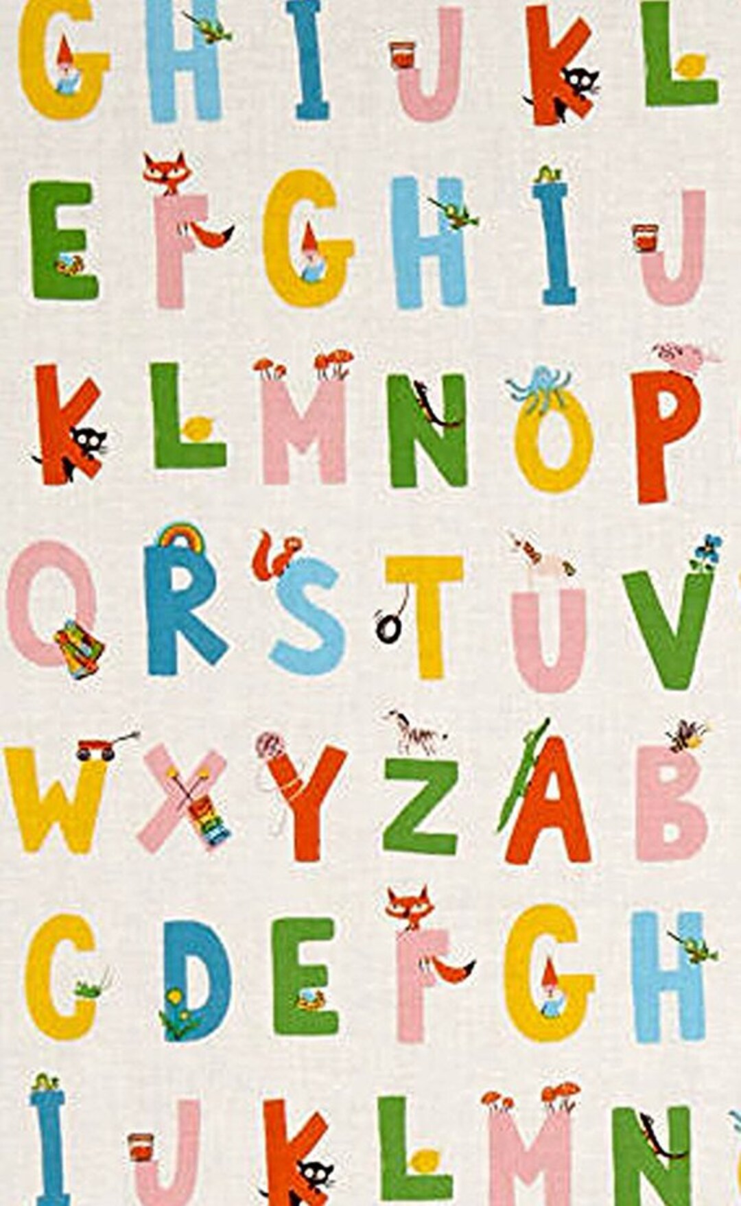 RARE Heather Ross Kinder Alphabet in White - Etsy