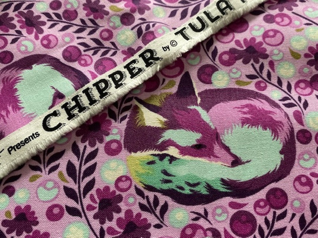 BIG PIECE RARE. Fox Nap Chipper in Raspberry by Tula Pink - Etsy