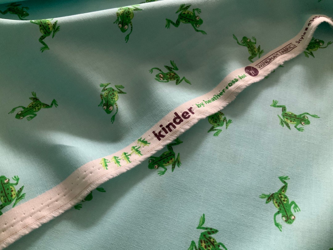 RARE Heather Ross Kinder Frogs on Blue - Etsy