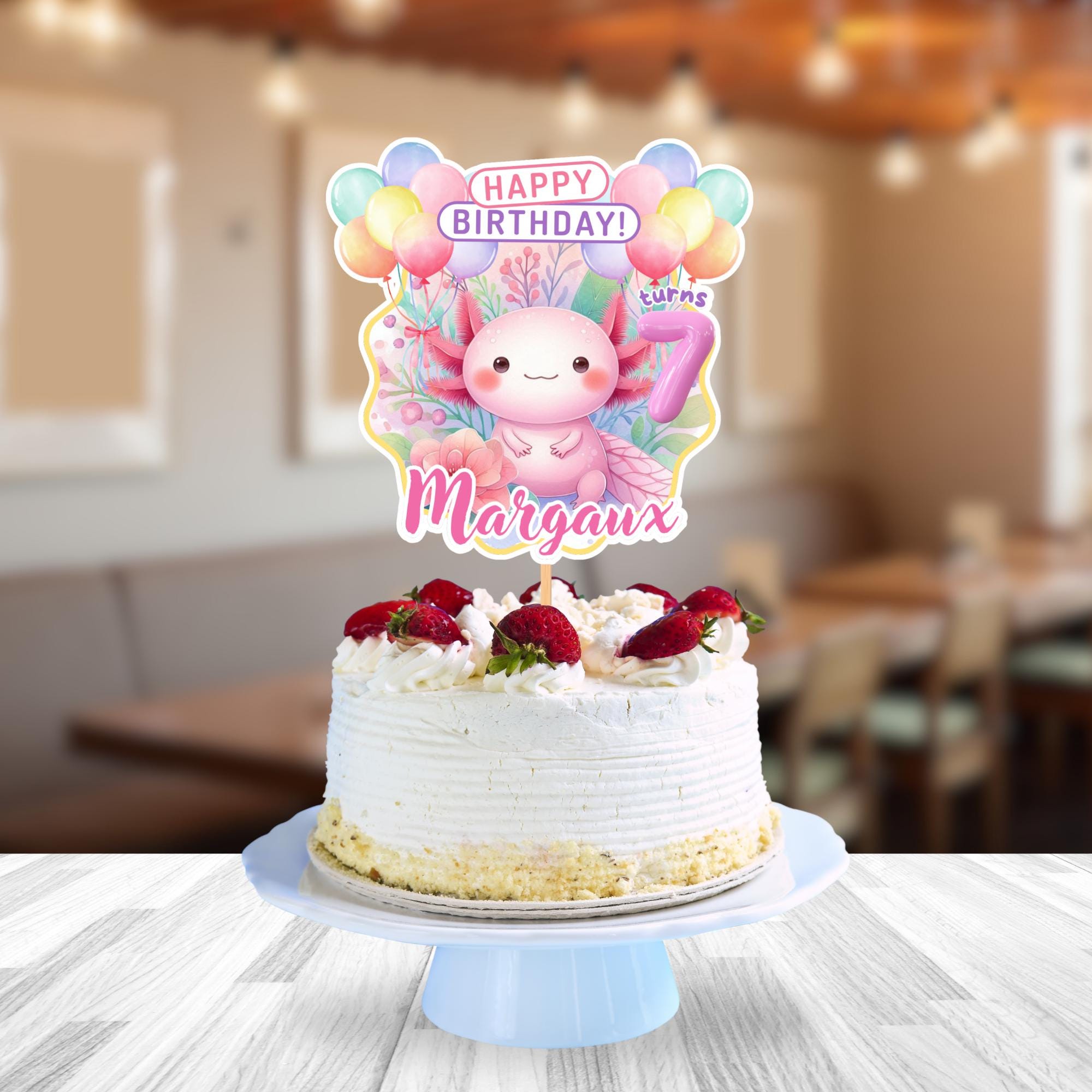 Axolotl Girl Cake Topper Axolotl Cake Topper Under the Sea Birthday ...