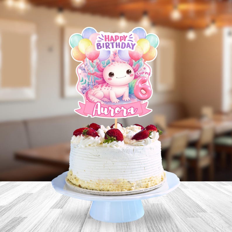 Axolotl Cake Topper Axolotl Girl Cake Topper Under the Sea Birthday ...