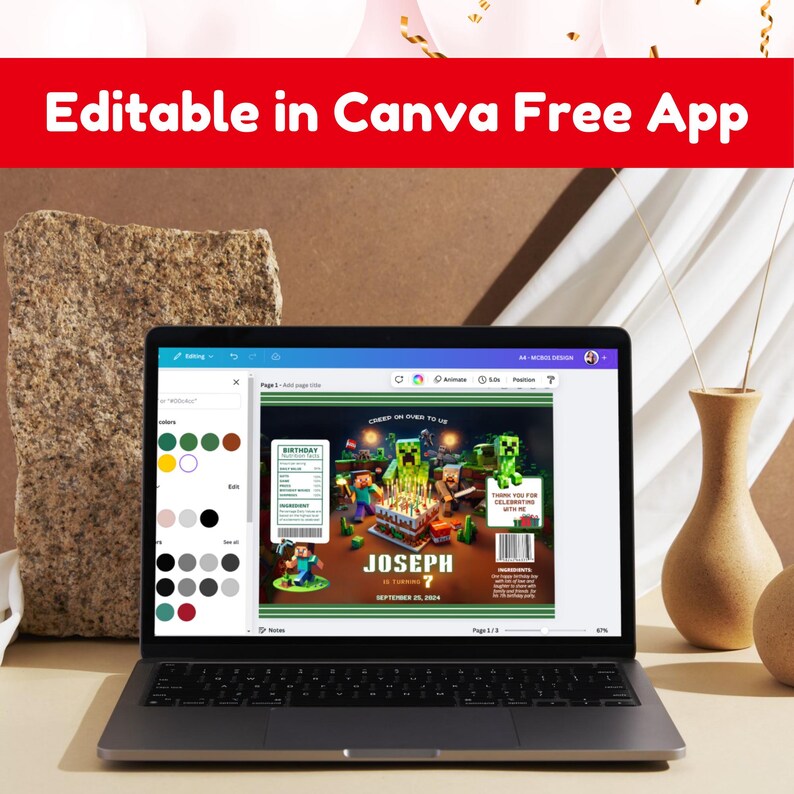 Minecraft Chip Bag Printable Template Customized DIY Personalized Chip ...