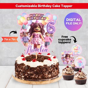Roblox Girl Cake Topper Customizable Roblox Girl Cake Topper Printable ...