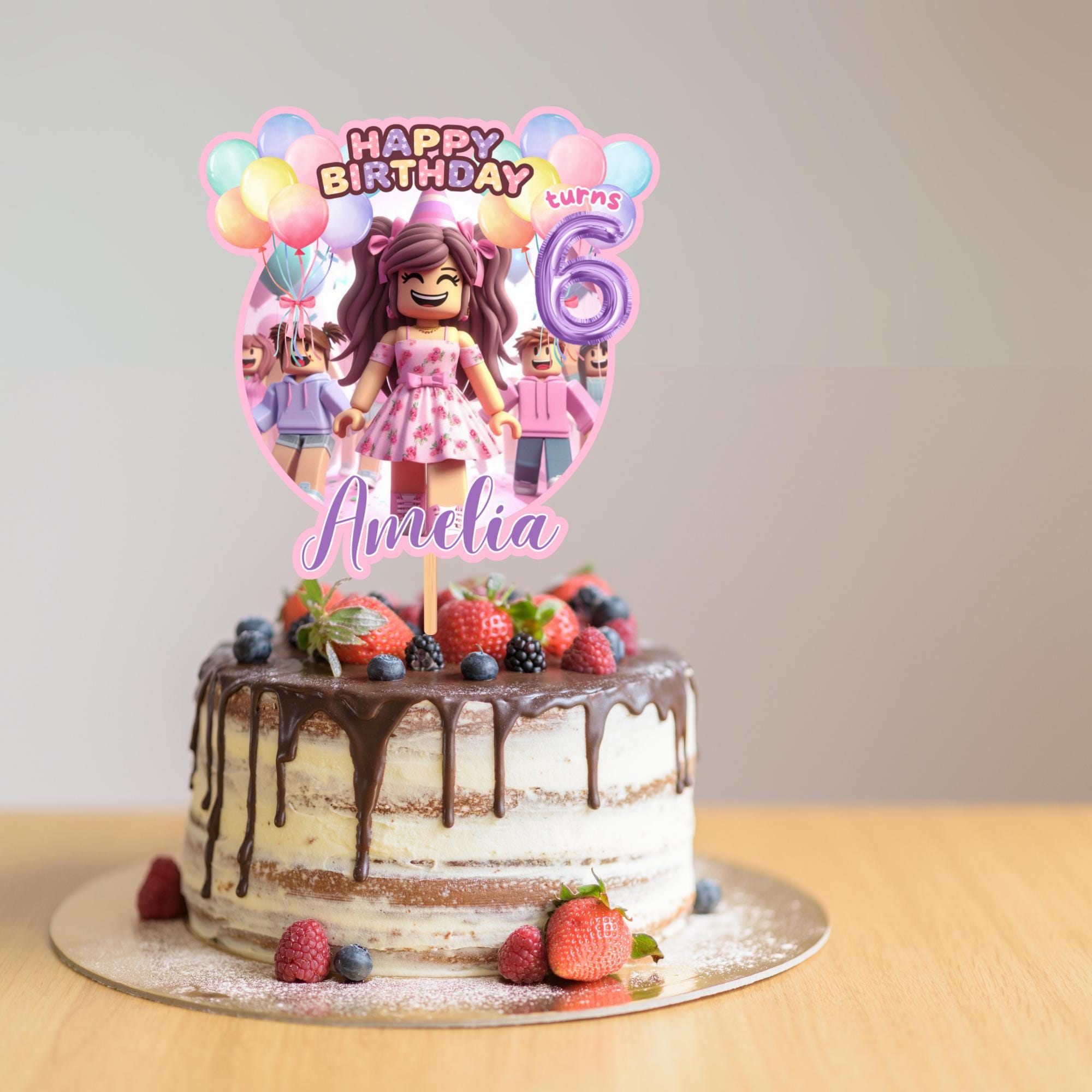 Roblox Girl Cake Topper Customizable Roblox Girl Cake Topper Printable ...