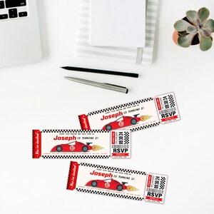 Race Car Birthday Ticket Invitation, Race Car Party Ticket, Boy ...