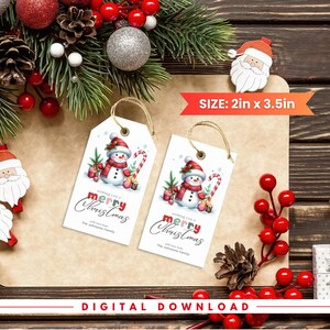 Snowman Christmas Tags Snowman Tags Christmas Tree Tags Christmas Gift ...