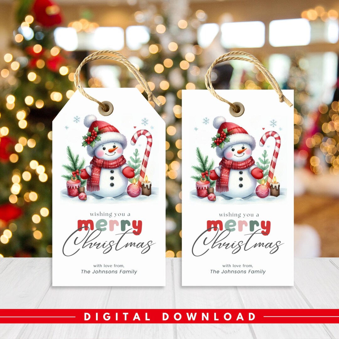 Snowman Christmas Tags Snowman Tags Christmas Tree Tags Christmas Gift ...