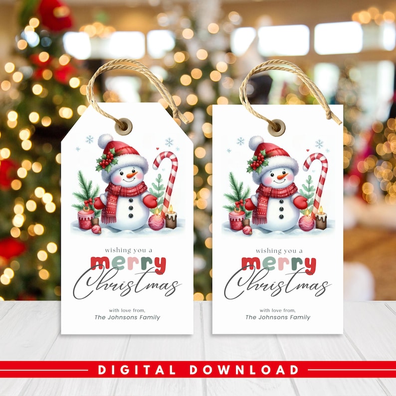 Snowman Christmas Tags Snowman Tags Christmas Tree Tags Christmas Gift ...