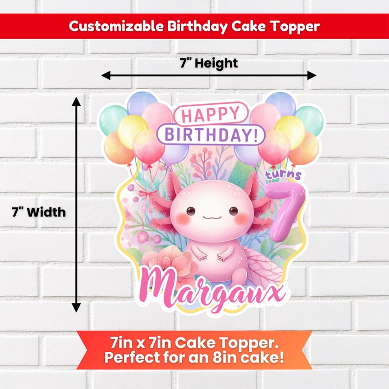 Axolotl Girl Cake Topper Axolotl Cake Topper Under the Sea Birthday ...