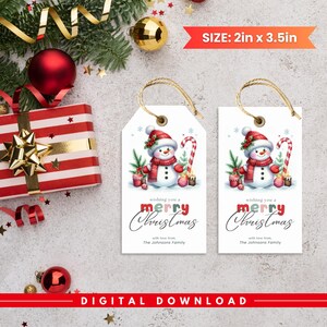 Snowman Christmas Tags Snowman Tags Christmas Tree Tags Christmas Gift ...