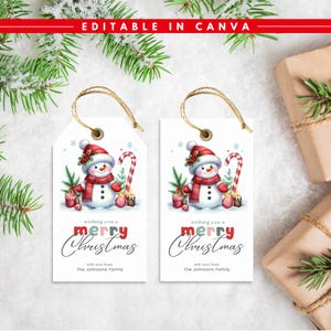 Snowman Christmas Tags Snowman Tags Christmas Tree Tags Christmas Gift ...