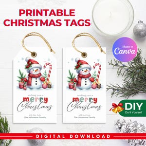 Snowman Christmas Tags Snowman Tags Christmas Tree Tags Christmas Gift ...