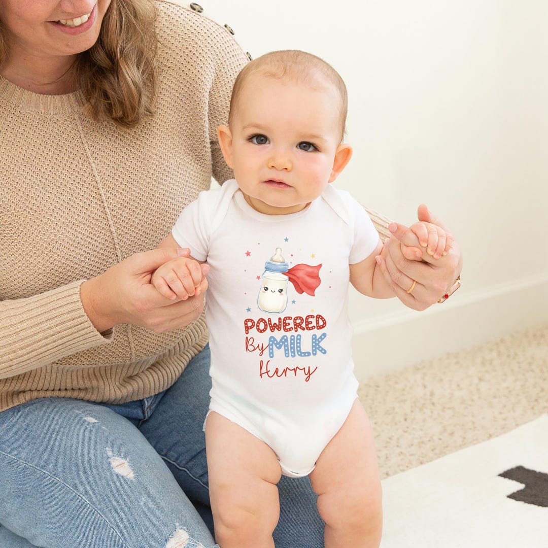 Personalized Milk Power Baby Onesie: Milk Baby Design, Baby Onesie ...