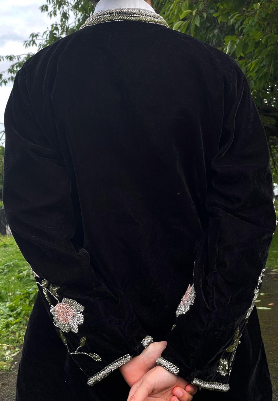 Victorian Style Embroidered Jacket, Custom Floral Design, Boho Chic ...