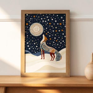 Howling Wolf and Moon – Mystical and Decorative Art Print - Etsy