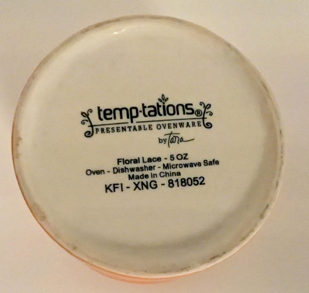 Temp-tations by TARA FLORAL LACE Orange Set of 4 Ramekins 3-1/4" D X 2 ...