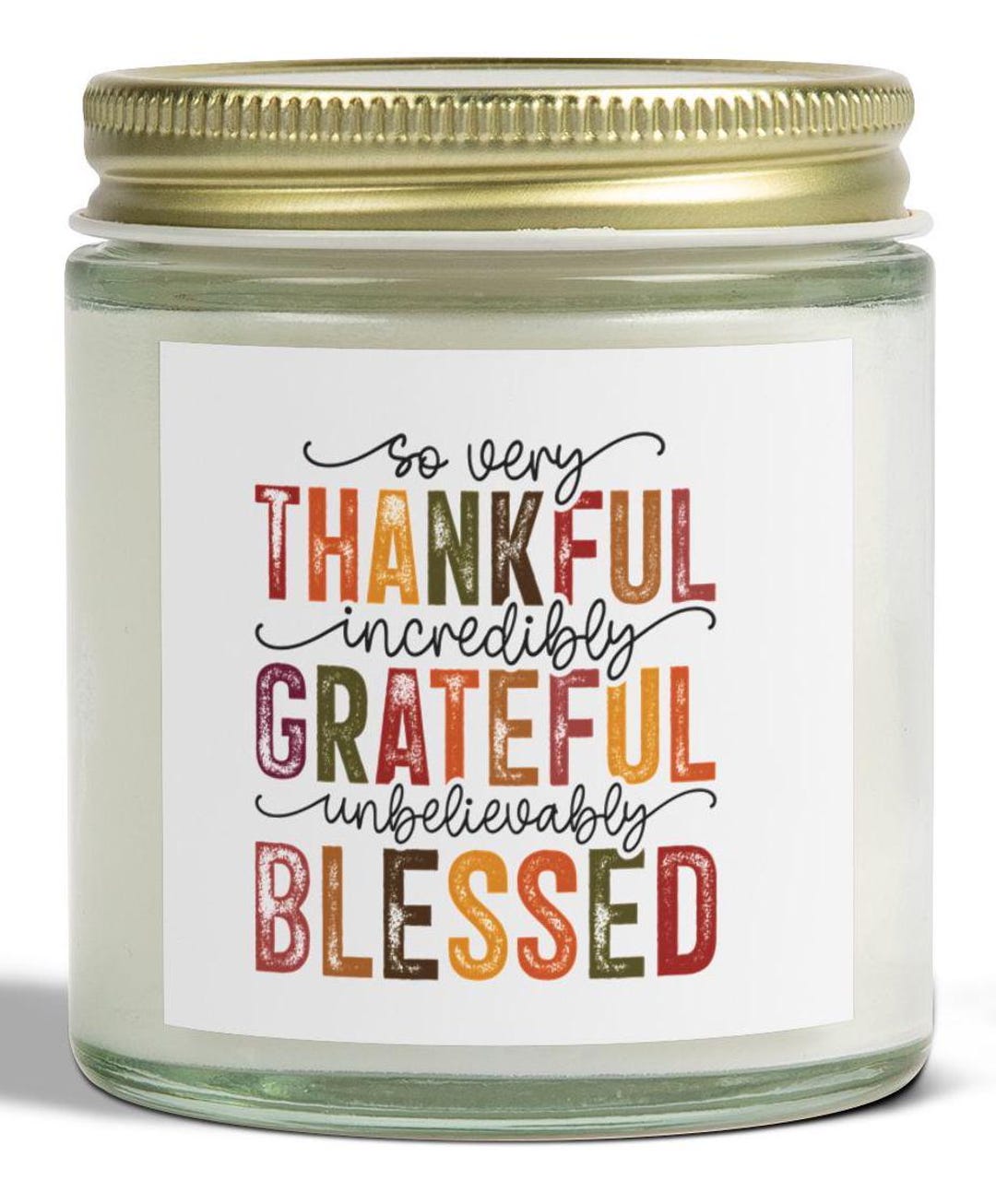 Candle, Thankful Grateful Blessed Scented Candles, Home Decor ...
