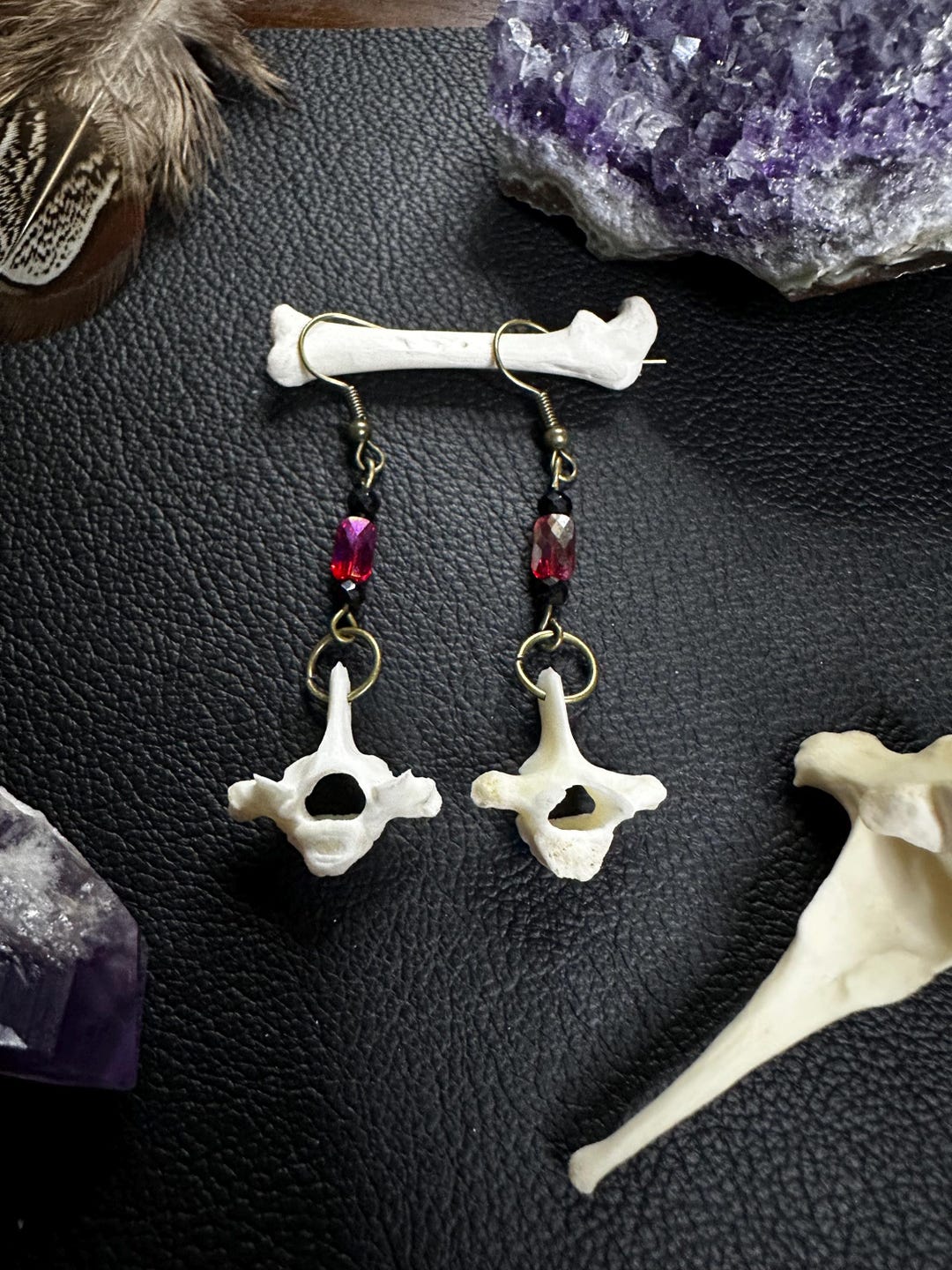 Bone Earrings With Opossum Vertebrae Boneswitchy Earrings - Etsy
