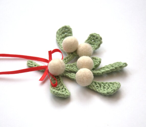 Christmas Mistletoe ornament decor traditional Winter Weddings | Etsy