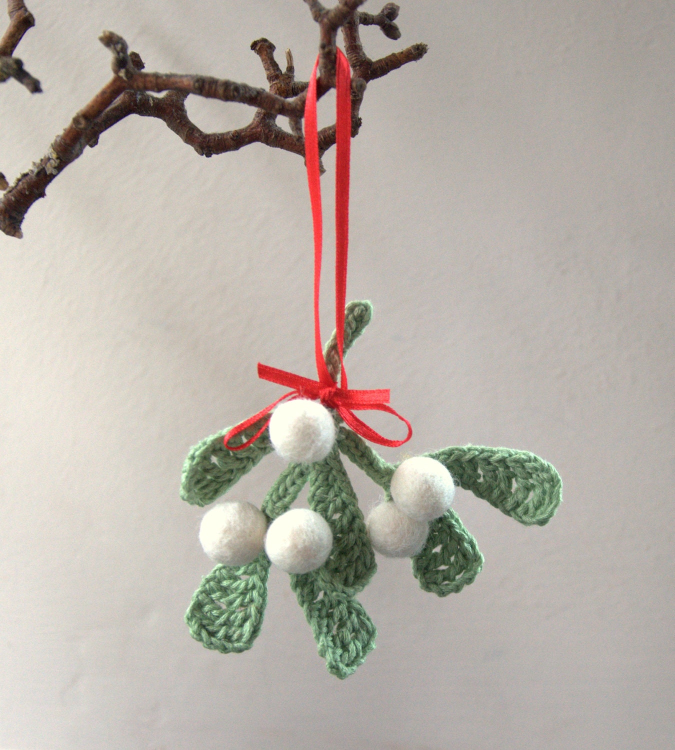 Christmas Mistletoe Ornament Decor Traditional Winter Weddings - Etsy