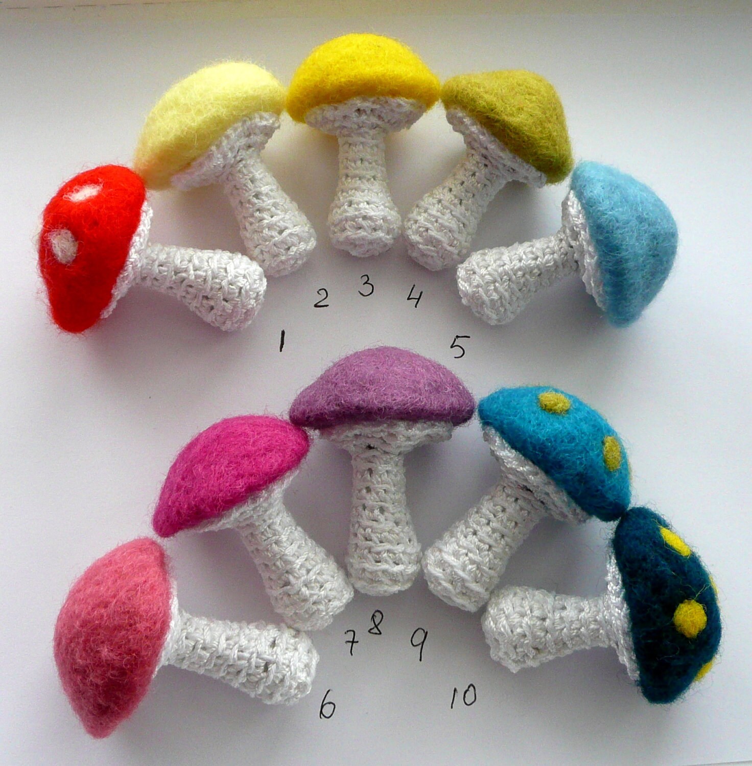 Mushroom Acorn Ornaments Garland Felt Wool Toadstool Alice in | Etsy