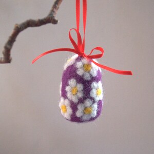 Easter Ornament Felted Wool Ball or Egg Spring Tree Ornament Lavender ...