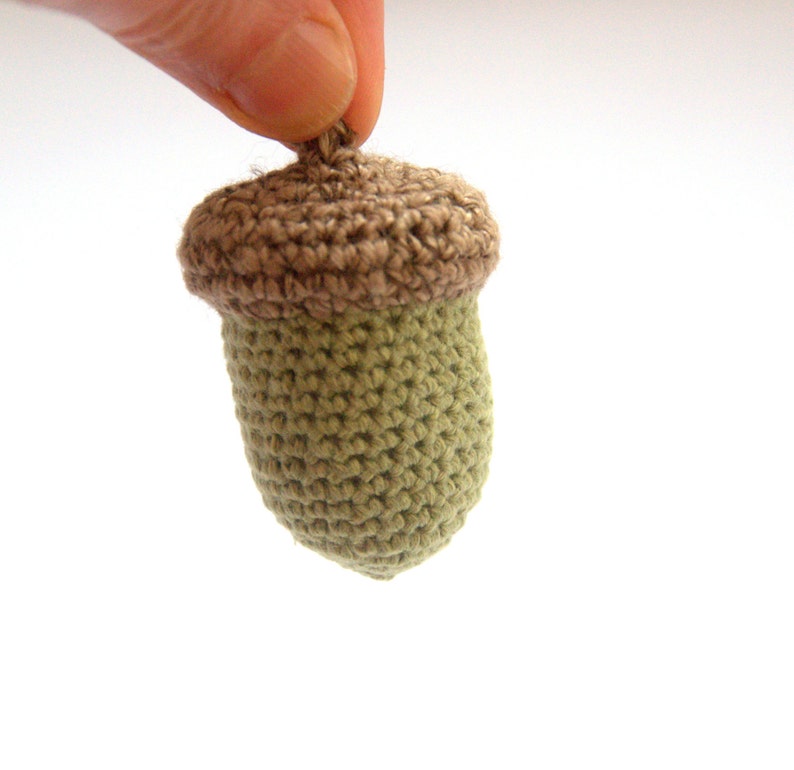 Crochet Big Acorn Mushroom Leaves Brown Green Red Yellow - Etsy