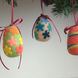 Easter Ornament Felted Wool Ball or Egg Spring Tree Ornament Lavender ...