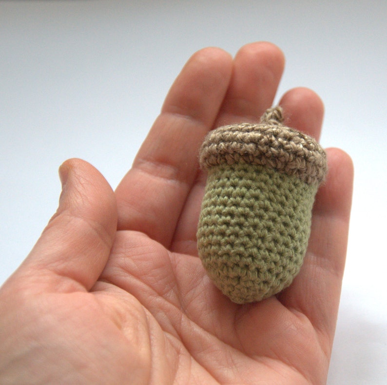 Crochet Big Acorn Mushroom Leaves Brown Green Red Yellow - Etsy