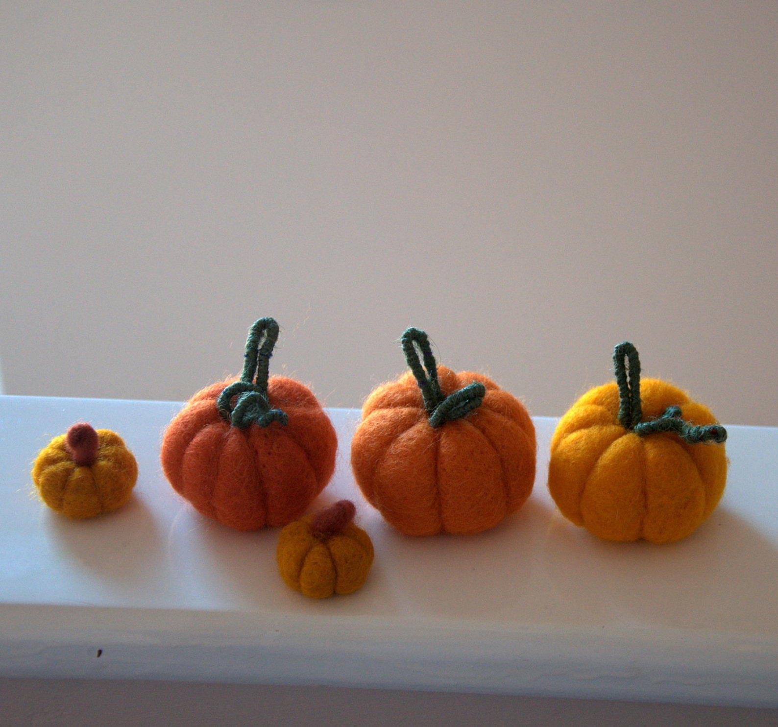 Felted White Pumpkins Set of 3 Felt Wool Autumn Fall Table - Etsy